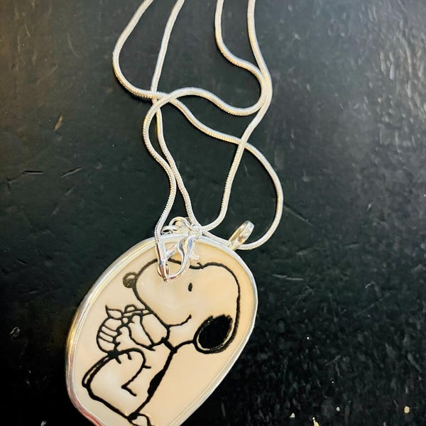 Broken China Pendant Sterling Silver Necklace Made From a SPODE GOBELIN ...