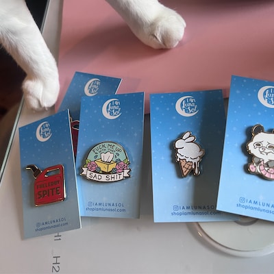 Bunny Ice Cream Glitter Hard Enamel Pin / Cute, Rabbit, Lapel Pin ...