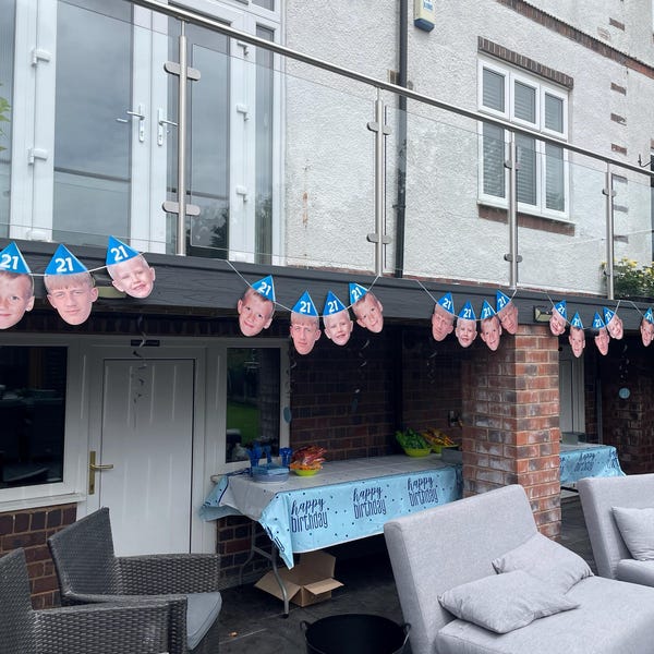 Custom Photo Face Bunting Banner Cutout 30th Birthday Party Decorations ...