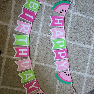 Watermelon Birthday Banner Watermelon Themed Party Watermelon Party ...