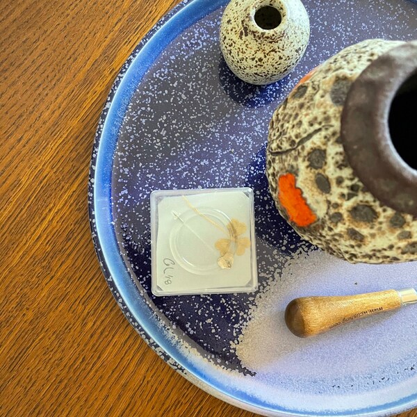 Handmade Ceramic Tumbler With Navy Half Moon Design, Wine Tumbler ...