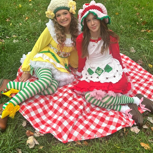 Strawberry Shortcake and Friends Inspired, ANGEL CAKE Crochet Adult Bucket Hat, Rave Hat - Etsy