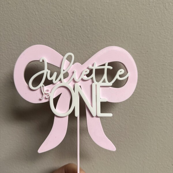 Bow Cake Topper | Pink Bow Coquette Cake Topper • ONE TWO THREE Cake ...