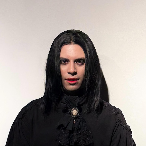 Men Black Lace Front Wig Widows Peak Hairline Cosplay Wigs for Male ...