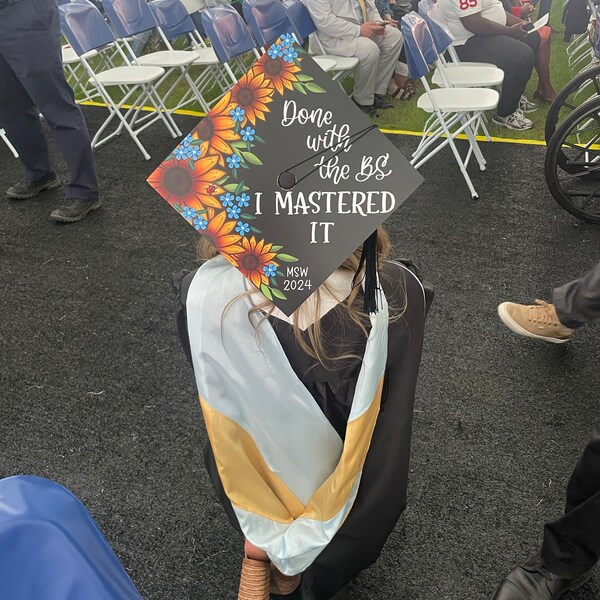 Personalized Grad Cap Topper Graduation Gift Tassel Custom Quote Grad ...