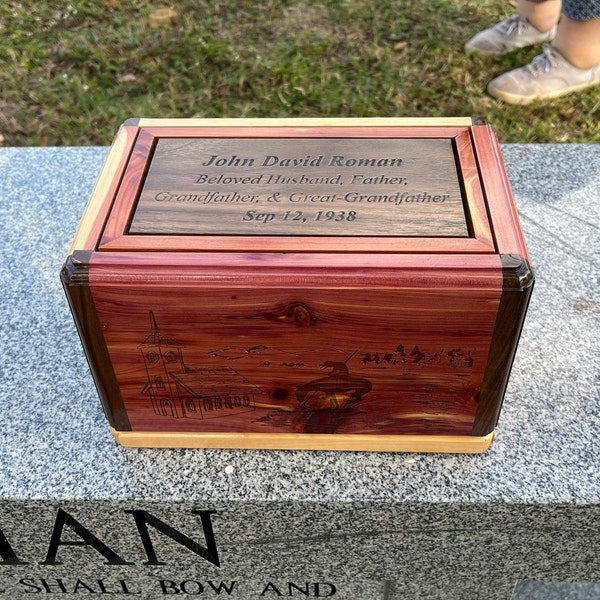 Hickory Walnut Urn Wood Box Walnut Burial Cremation Urn for Ashes ...