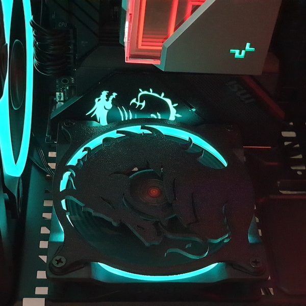 Dragon - Gaming Computer Fan Shroud/ Grill /cover - Custom 3D Printed ...