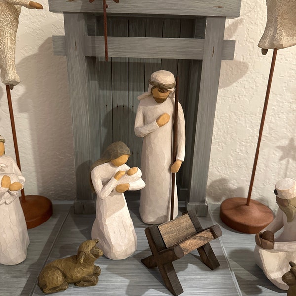 Nativity Manger /cradle for Willow Tree Nativity Wood Manger for Willow ...
