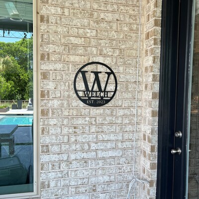 Round Personalized Metal Monogram Sign. Wedding Gift. Family - Etsy
