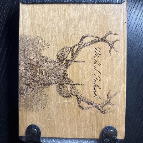 Wooden Photo Album With Deer Gift for Hunter or Fisherman With Engraved ...
