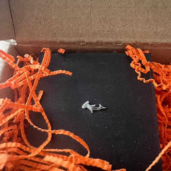 Hammerhead Shark Hand Finished Sterling Silver Nose Stud. Sharks Lover ...