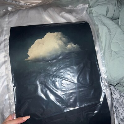 Vintage Floating Moody Cloud Painting, Cloud Art Print, Living Room ...