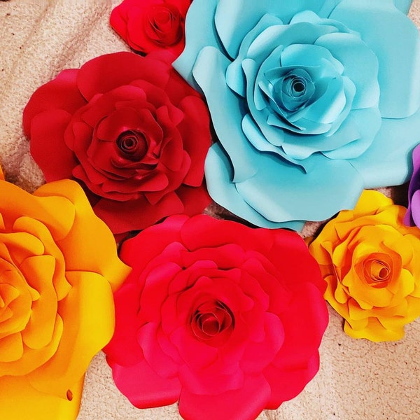 Large Paper Flowers Printable | Giant Paper Flowers | Paper Flower ...