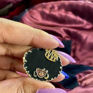 Melanin Queen Enamel Pin, Afro Queen Pin, Hard Enamel Pin, African ...