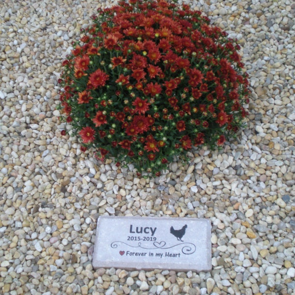 Chicken Memorial Stone - Personalized Pet Memorial Gift - Pet Loss ...