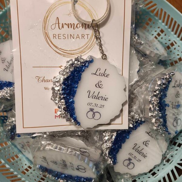 Royal Blue Stone Wedding Magnet, Wedding Favors, Epoxy Magnet ...
