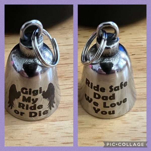 Custom Engraved Stainless Steel Guardian Bell - Personalized Motorcycle ...