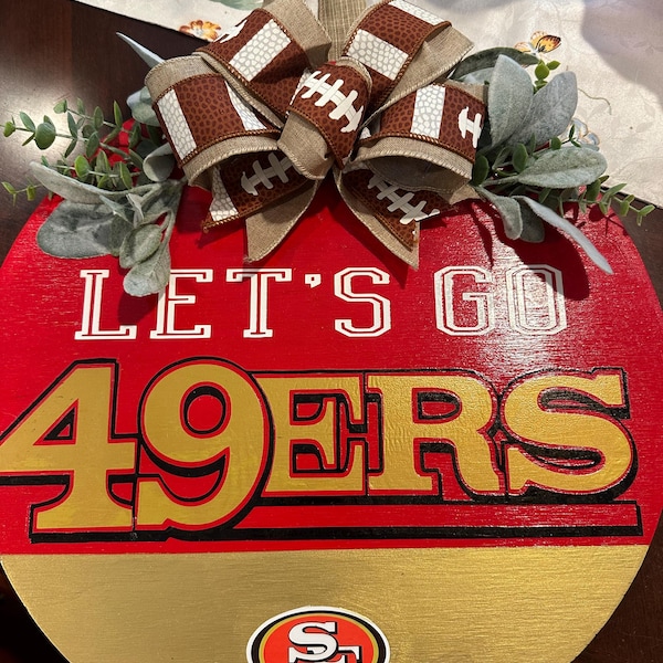 Football Front Door Decor | 49ers Wreath | Football Wreath ...