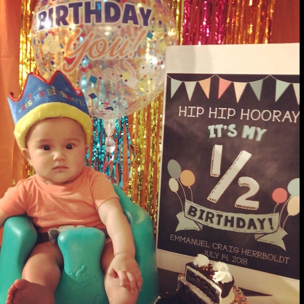Boy Half Birthday Sign - Etsy