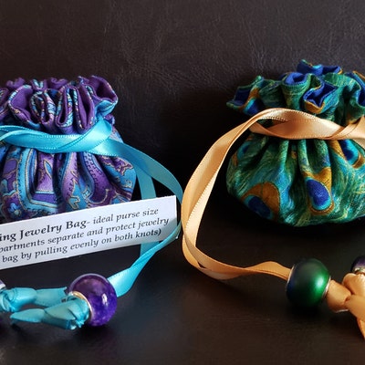 Travel Jewelry Tote Mini Size Jewelry Bag Drawstring Jewelry Pouch ...