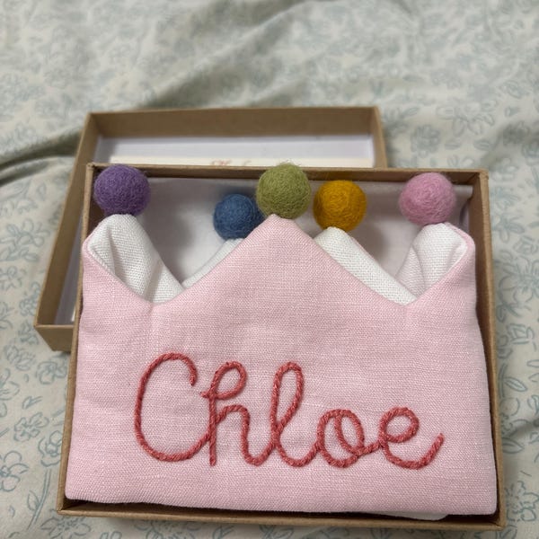 Number and Star Custom Linen Crown for Kids & Children's Birthday ...