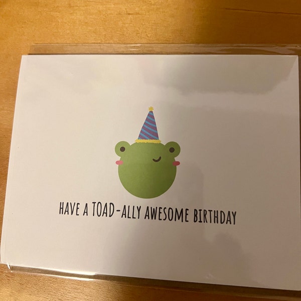 Have a Toad-ally Awesome Birthday - Cute Toad Greeting Card, Note Card ...