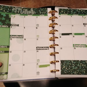 March Sparkle Monthly View Kit for Use in Erin Condren and Happy ...