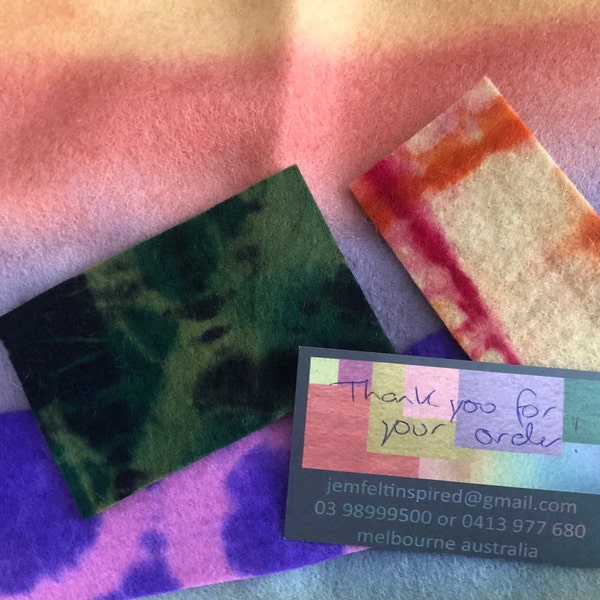 Tie Dyed Hand Made Wool Felt With an Assortment of Colours - Etsy