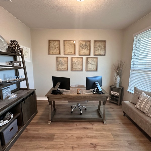 Set of 4 ANY CITY Vintage Map Posters, Personalized Antique Map Prints ...