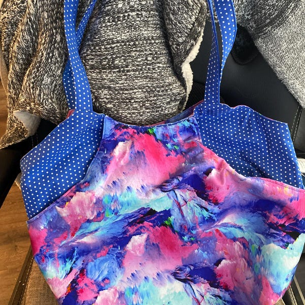 Deep Front Pocket Tote Bag Pattern, Pocket Tote Bag Pattern, Front ...