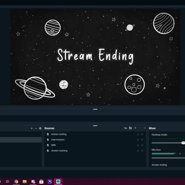 ANIMATED Twitch Simple Space Stream Package - Screen, Overlay, Panels ...