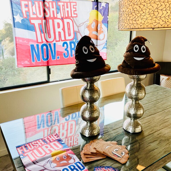 Flush the Turd Again 2024 Anti Donald Trump Kamala Harris Flag Yard ...