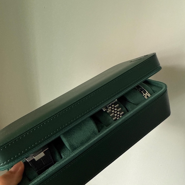 Personalised Leather Watch Case, Brown Watch Box, Travel Watch Box ...
