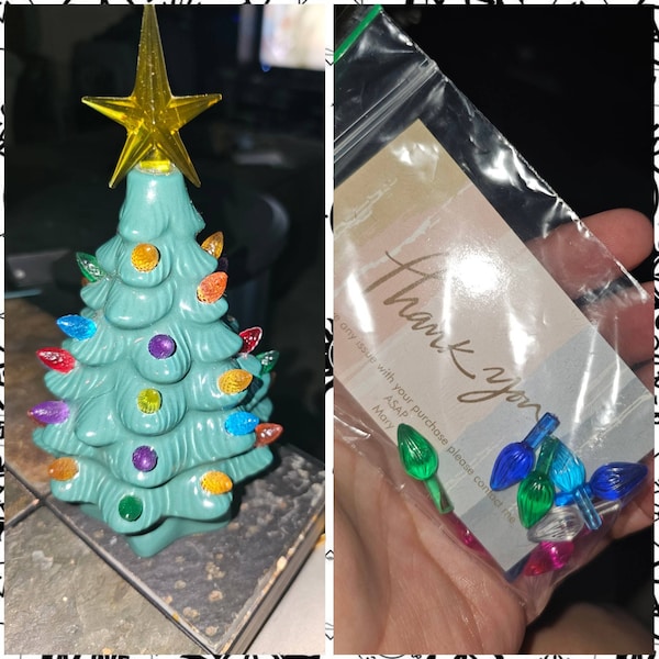 30 Small Ceramic Christmas Tree Twist Lights/bulbs Replacement (see ...