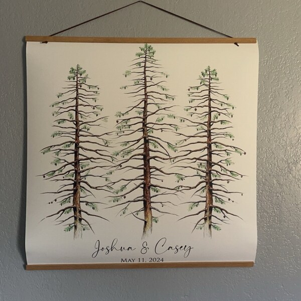 Wedding Guest Book Alternative Double Pine Two Pines Rustic Guestbook ...