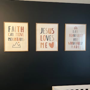 Christian Nursery Wall Decor, Set of 6 Bible Verse Wall Art, Nursery ...