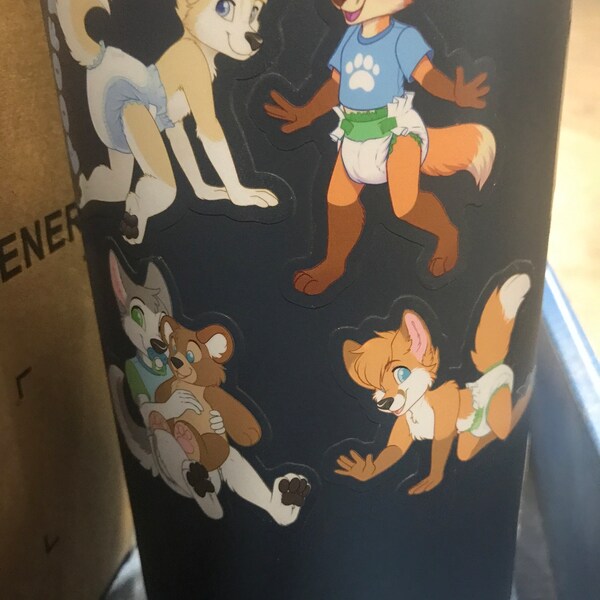 Babyfur Diapered Fox Sticker CLEAR Transparent - Babyfur AB/DL - Etsy