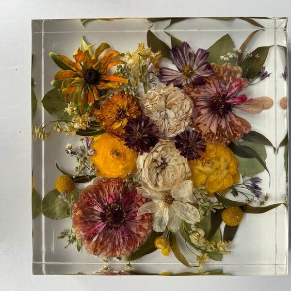Custom Preserved Floral Tray- Resin Flower Tray Personalized Wedding ...