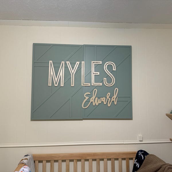 Custom Wood Nursery Name Sign, Custom Nursery Sign, Wood Backdrop, Wood ...