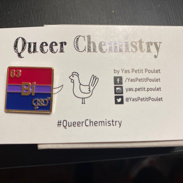 Bisexual Pride Badge - Queer Chemistry - Lgbtqi - Lgbt Pride - Bisexual ...