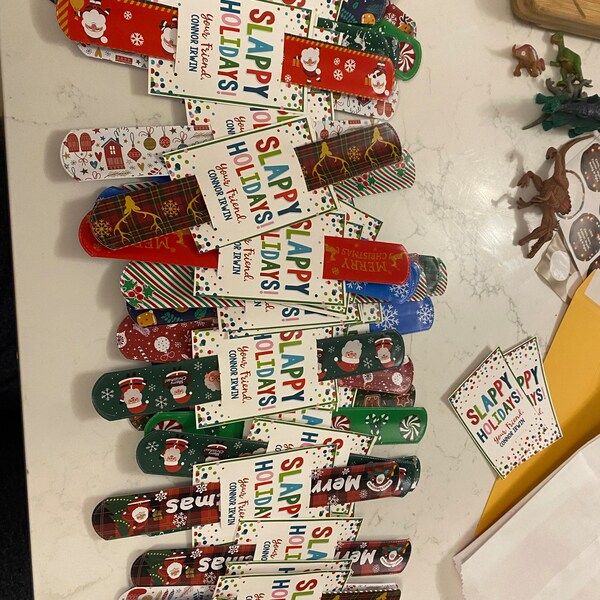 Slappy Holidays Tag Slap Bracelet Card Christmas Gift Tags Preschool ...