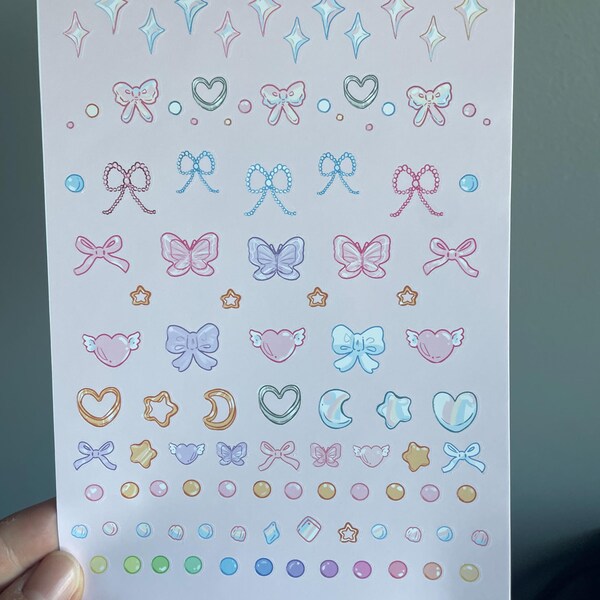 Cleffa Pink Friends Deco Sticker Sheet Cute Kawaii Aesthetic Nostalgia ...