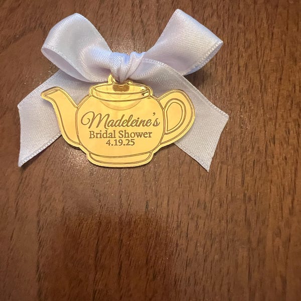 Custom Tea Party Mirror Tags, Bride Tags, Girl Tea Party Charms, Bridal ...