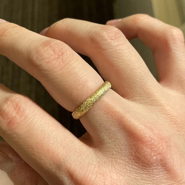 14k Matte Yellow Gold Band / FLAT / BRUSHED / Comfort Fit / Men's Women ...