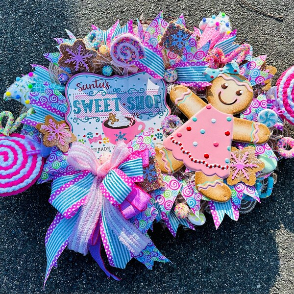 Christmas Sign, Santa Sign, Santa’s Sweet Shop Sign, Gingerbread Man ...