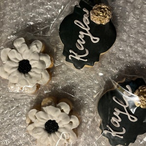 12 Graduation Floral Cookies, Prom Cookies, Senior Sugar Cookies, Class ...