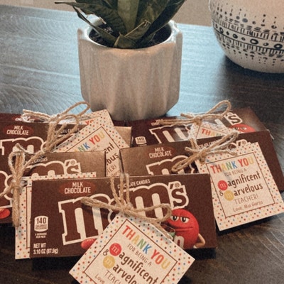 M&ms Teacher Appreciation Gift Tag, Magnificent and Marvelous Teacher ...