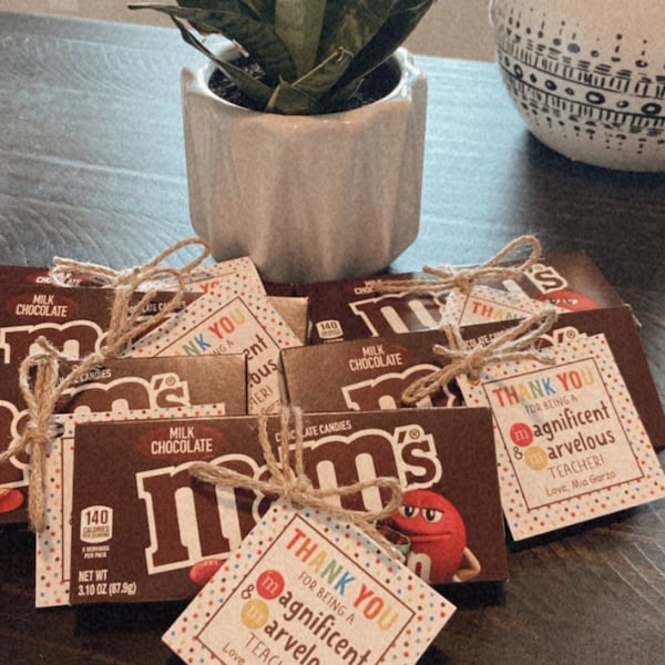 M&ms Teacher Appreciation Gift Tag, Magnificent and Marvelous Teacher ...