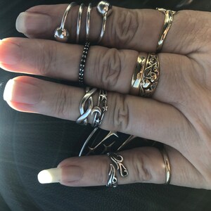 Sterling Silver Thin Hammered Concave Ring, Boho Ring, Silver Ring, Wide Ring, Statement Ring - Etsy