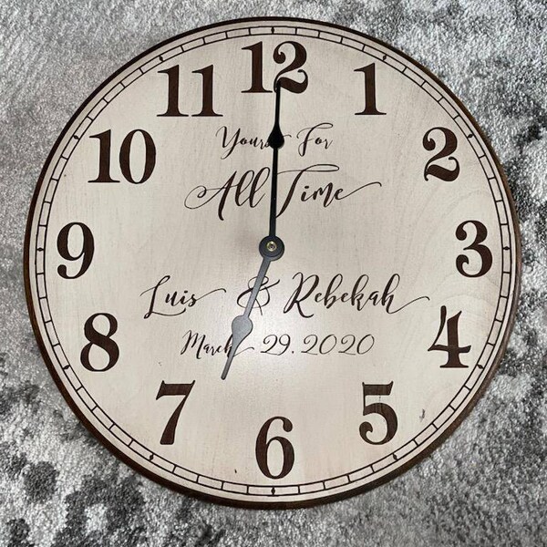 Custom Laser Engraved Solid Wood 12" Clock - Etsy